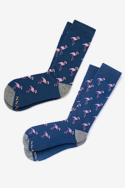 Navy Blue Carded Cotton Flocking Fabulous Sock | Ties.com