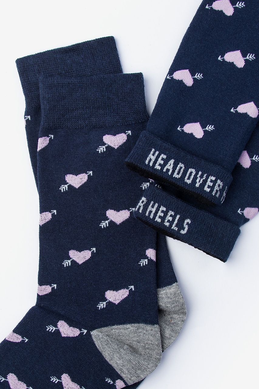 Navy Arrow Heart Sock | Ties.com
