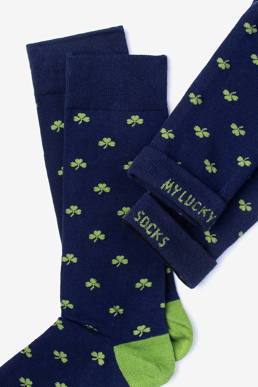 Blue Shamrock Sock | Clover Sock | Ties.com