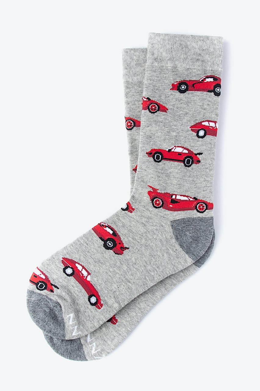 Navy Blue Carded Cotton Super Cars Sock | Ties.com