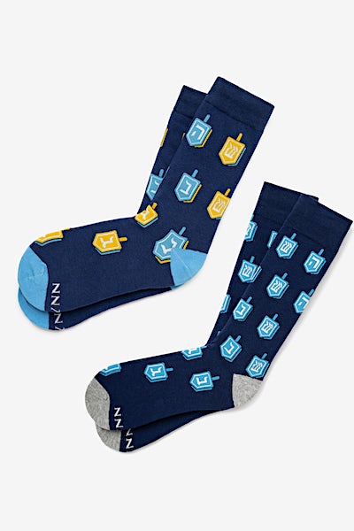 Navy Blue Carded Cotton This is How I Roll His & Hers Socks | Ties.com