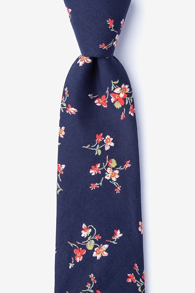 Navy Blue Cotton Bowling Tie | Ties.com