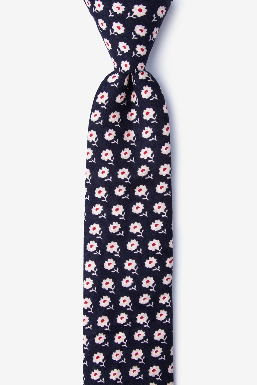 Navy Blue Cotton Hackney Skinny Tie | Ties.com