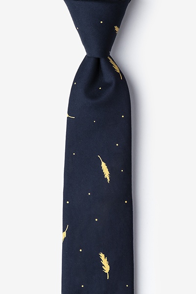 Navy Blue Cotton Santee Skinny Tie | Ties.com