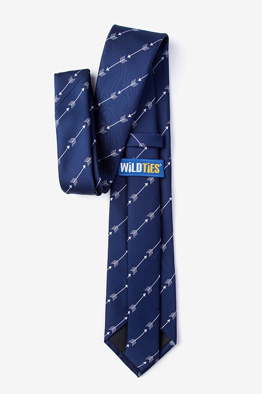 Navy Blue Microfiber Flying Arrows Tie | Ties.com
