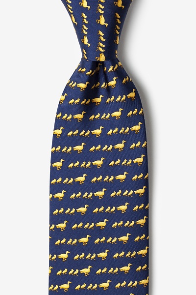 Ducks in a Row Navy Blue Silk Tie | Animal Neckties | Ties.com