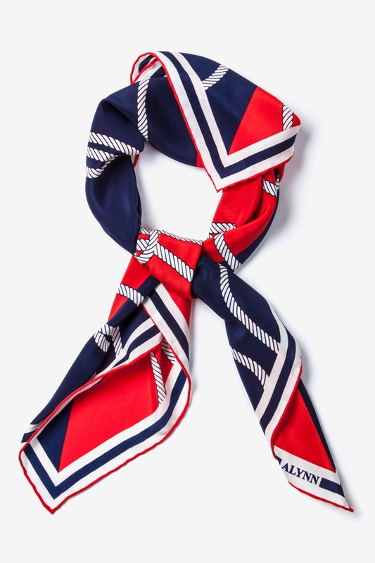 Knots Navy Blue Silk Square Scarf | Nautical Scarves | Alynn