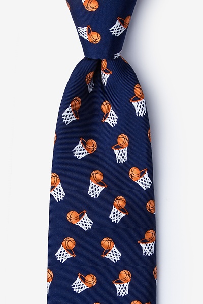 Navy Blue Silk Hoops Tie | Ties.com