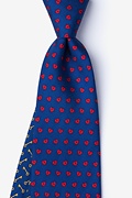 Heart & Lock Navy Blue Silk Tie | Holiday Neckties | Alynn