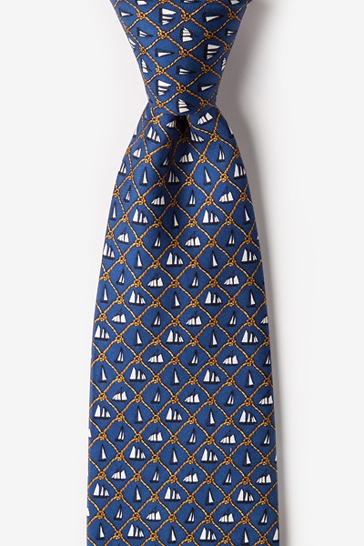 Boat & Knot Navy Blue Silk Tie | Nautical Neckties | Ties.com