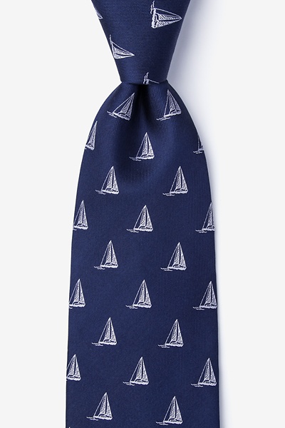 Navy Blue Pier Pressure Tie | Sailboat Tie | Ties.com