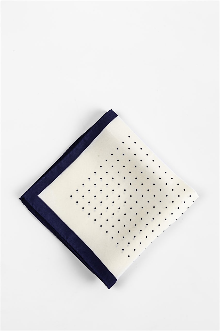 Navy Blue Silk Polkadot Pocket Square Pocket Square | Ties.com