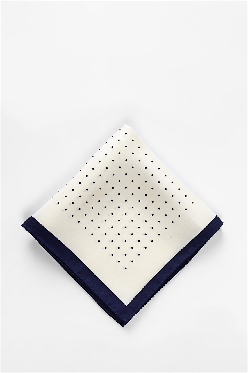 Navy Blue Silk Polkadot Pocket Square Pocket Square | Ties.com