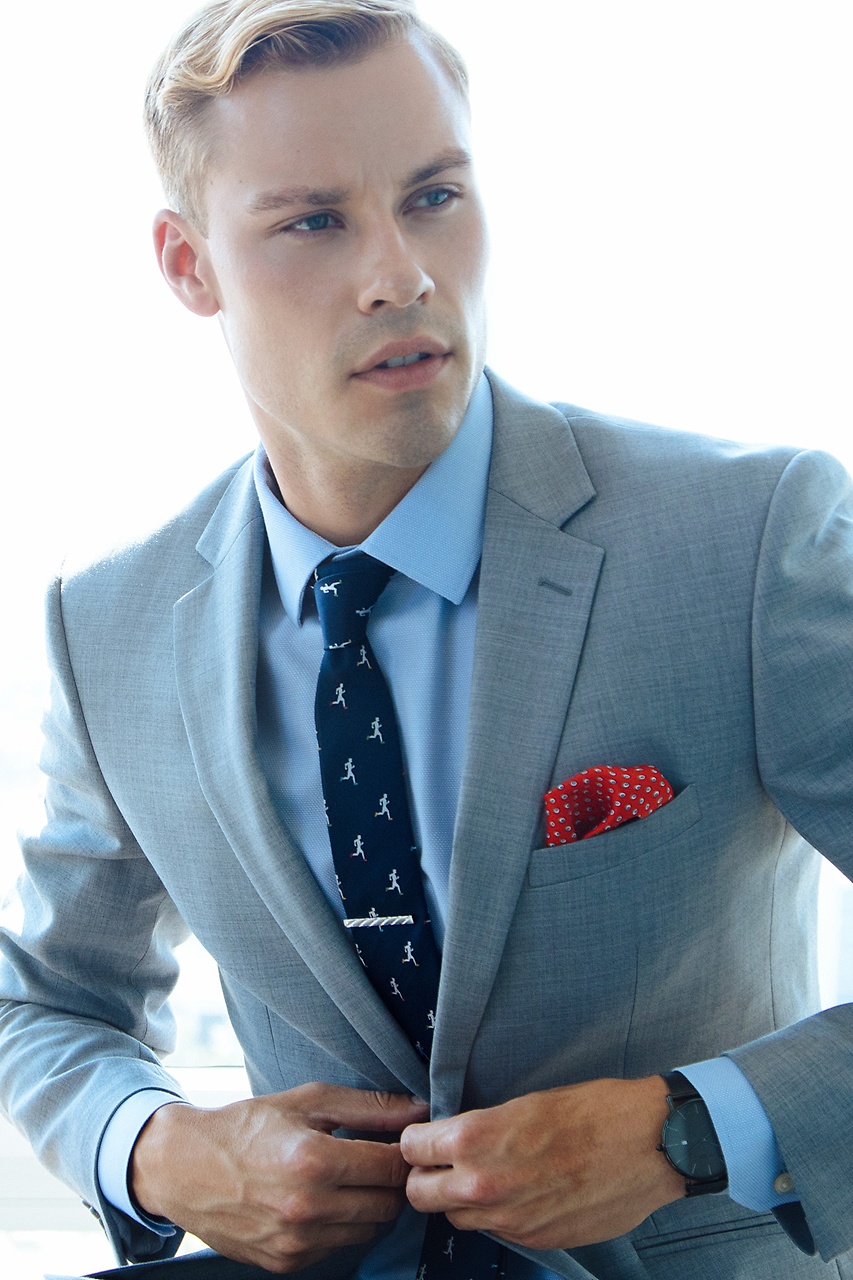 Runners Navy Blue Silk Tie | Sports Neckties | Ties.com