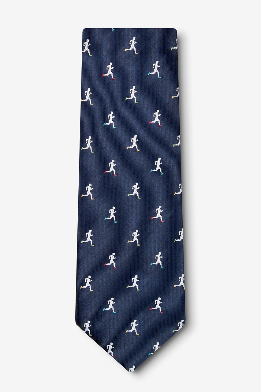 Runners Navy Blue Silk XL Tie | Sports Neckties | Ties.com