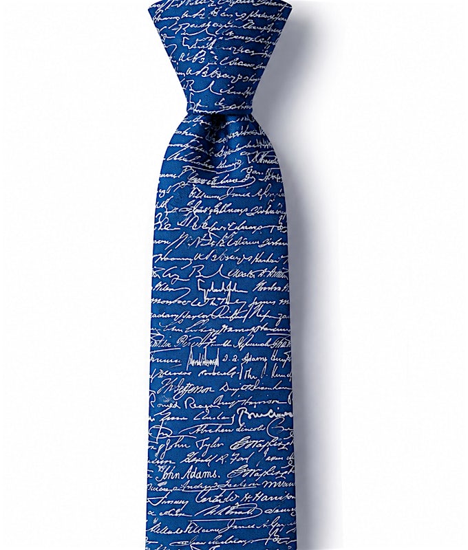 President Signature Navy Blue Silk Tie | Patriotic Neckties | Ties.com