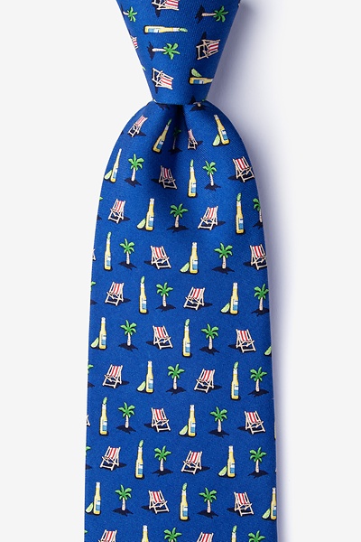 Navy Blue Silk Wish You Were Beer Tie | Ties.com