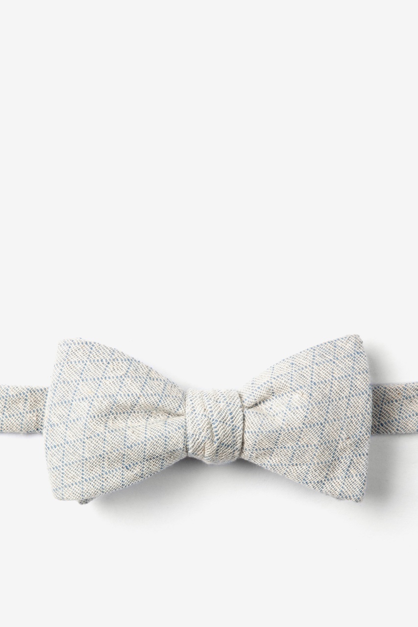 Off White Cotton Tangent Butterfly Self Tie Bow Tie | Ties.com