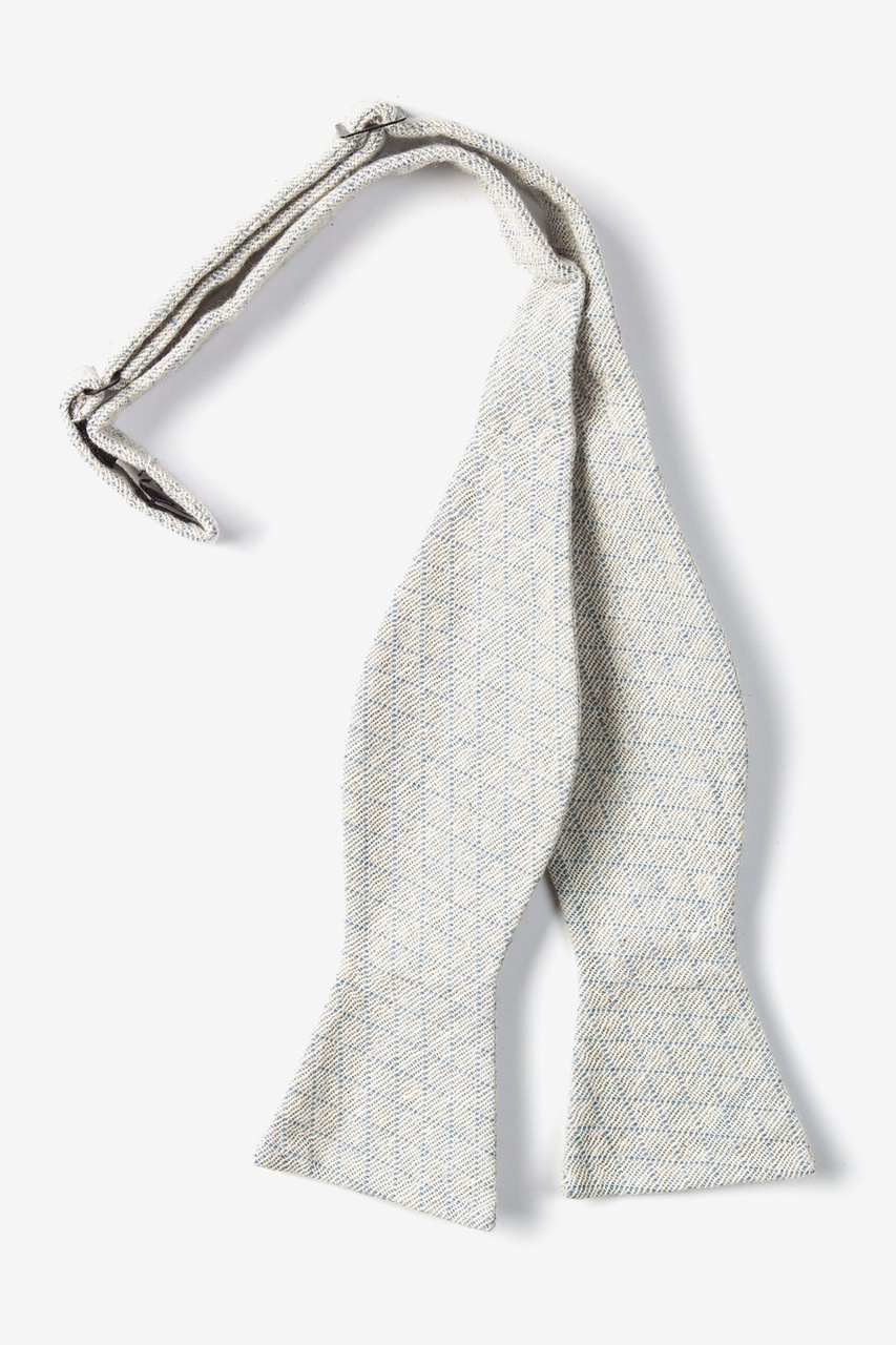 Off White Cotton Tangent Butterfly Self Tie Bow Tie | Ties.com