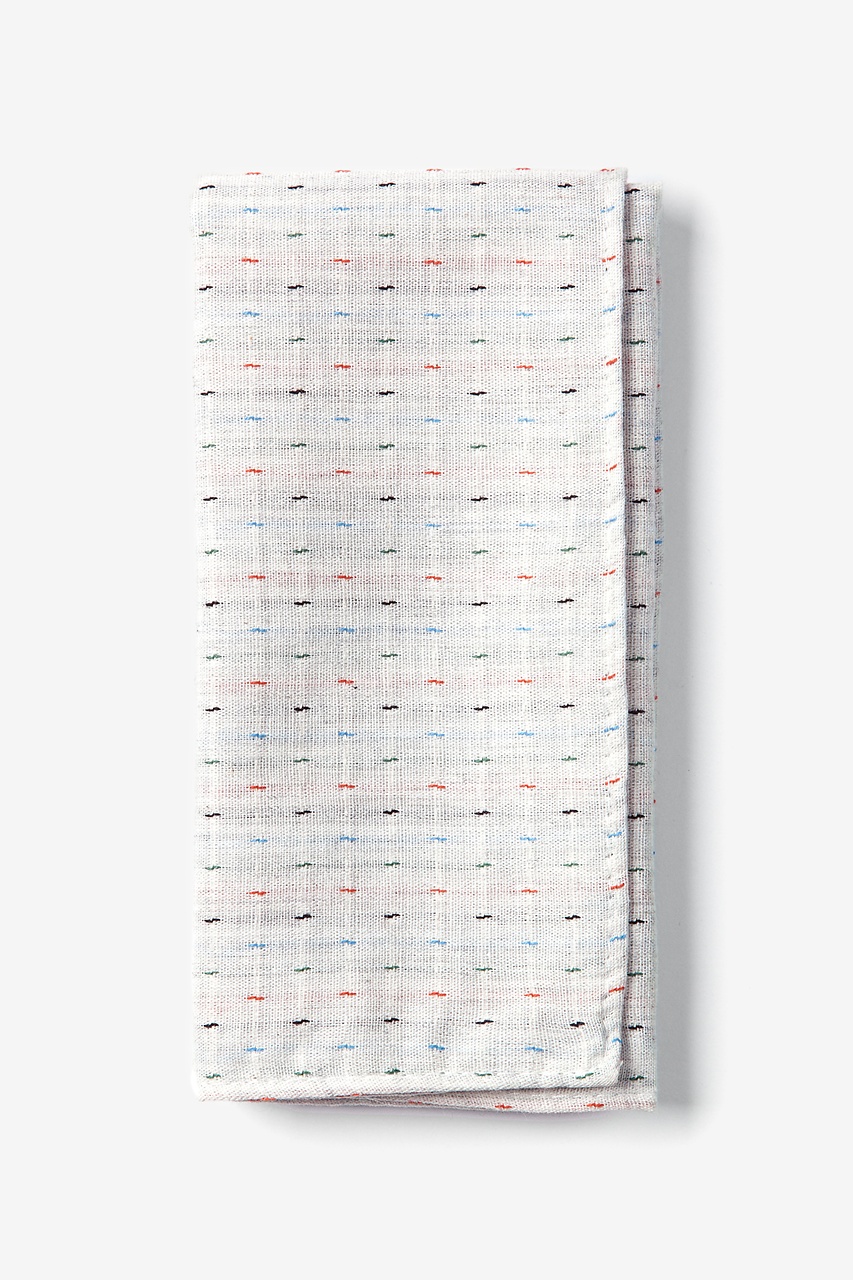 Off White Cotton Pennington Dash Pocket Square | Ties.com