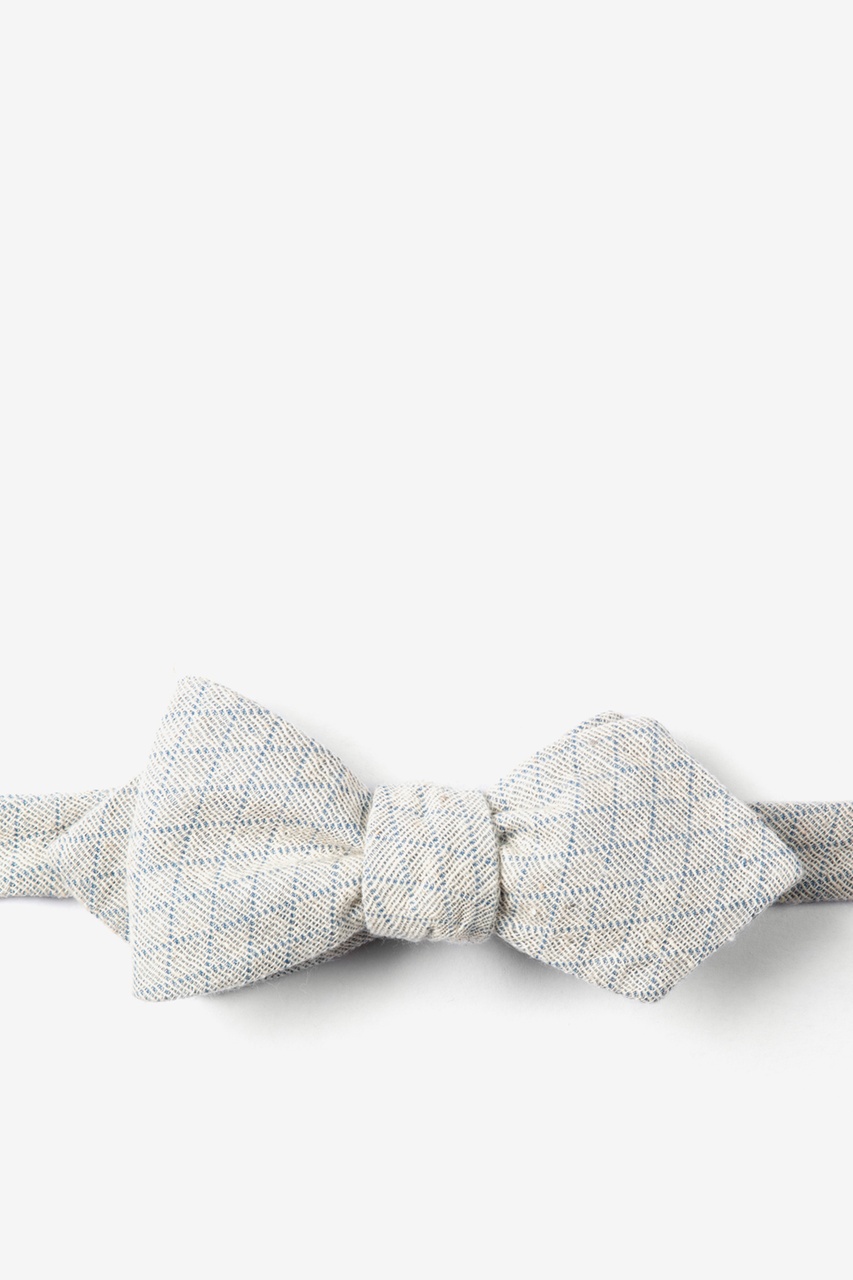 Off White Cotton Tangent Diamond Tip Self Tie Bow Tie | Ties.com