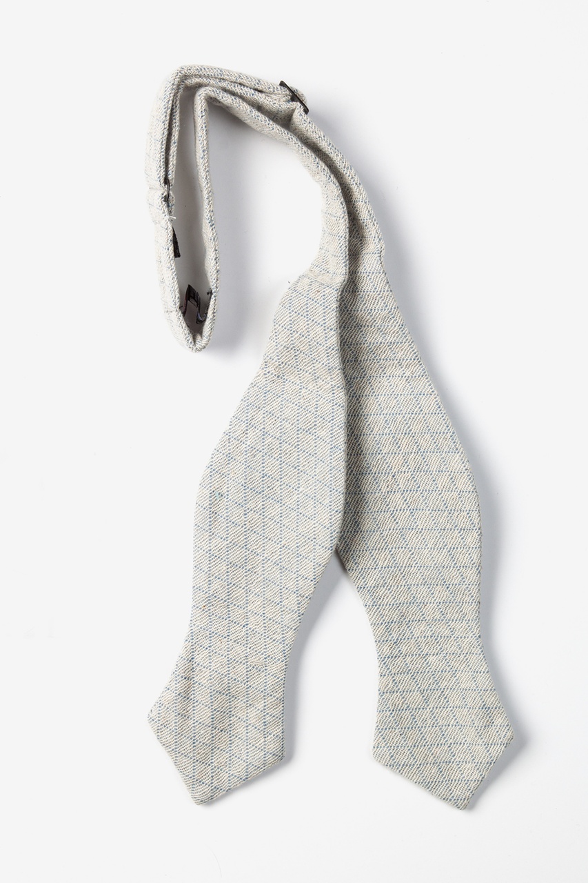 Off White Cotton Tangent Diamond Tip Self Tie Bow Tie | Ties.com