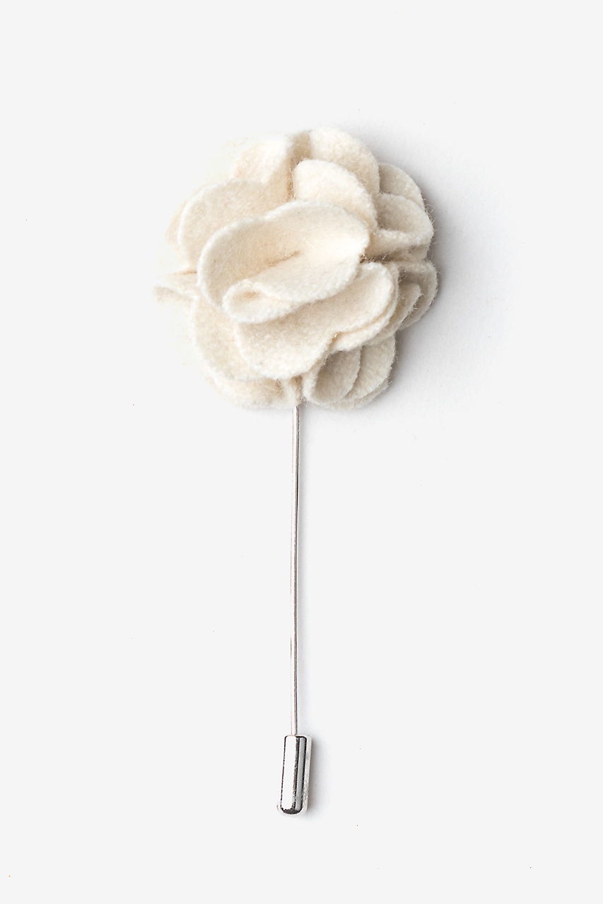 Off White Wool Felt Off White Wool Felt Flower Lapel Pin | Ties.com