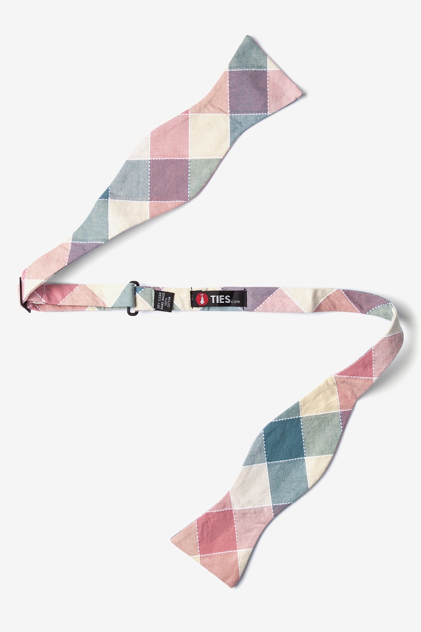 Pink Cotton Thatcher Check Self-Tie Bow Tie | Ties.com