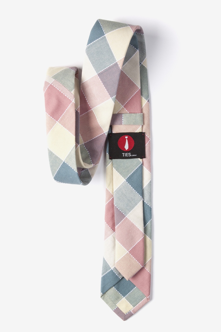 Pink Cotton Thatcher Check Skinny Tie | Ties.com