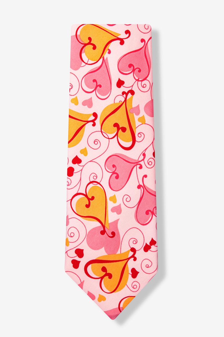 Pink Microfiber Lots of Love Tie | Ties.com