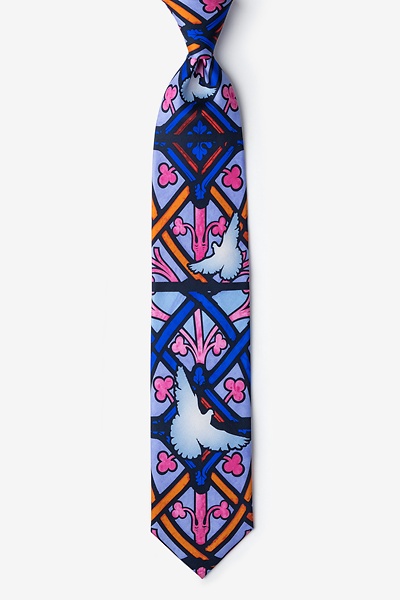 Pink Microfiber Peace Stained Glass Tie | Ties.com