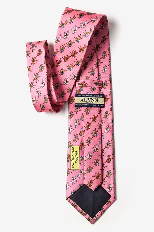 Horse Racing Pink Silk Tie | Animal Neckties | Ties.com