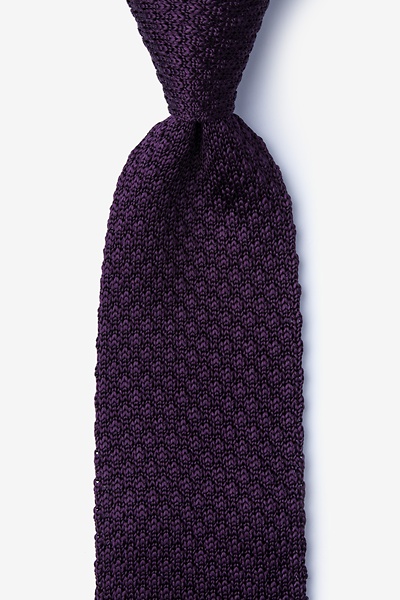 Plum Silk Textured Solid Knit Tie | Ties.com