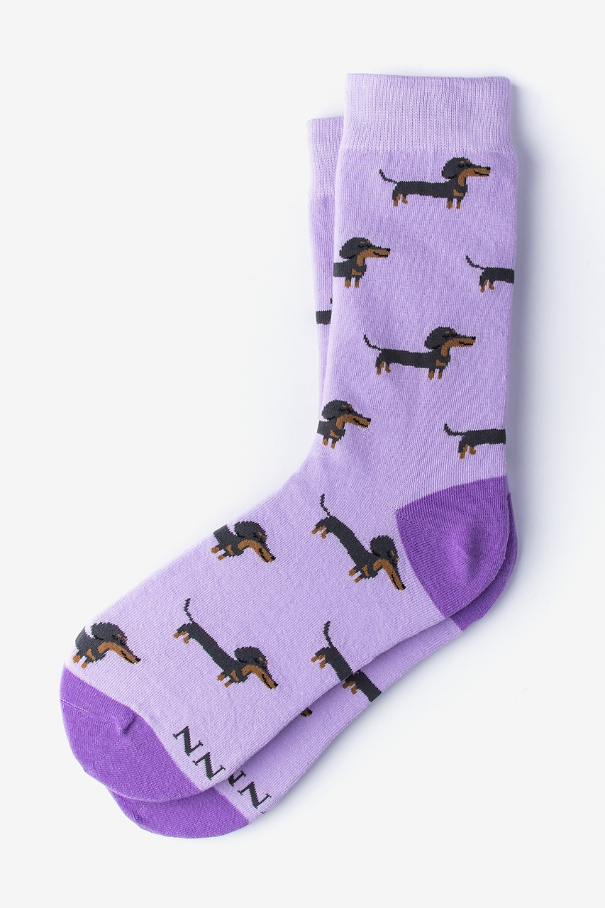 Wiener Dog Purple Women's Socks | Dachshund Sock | Ties.com