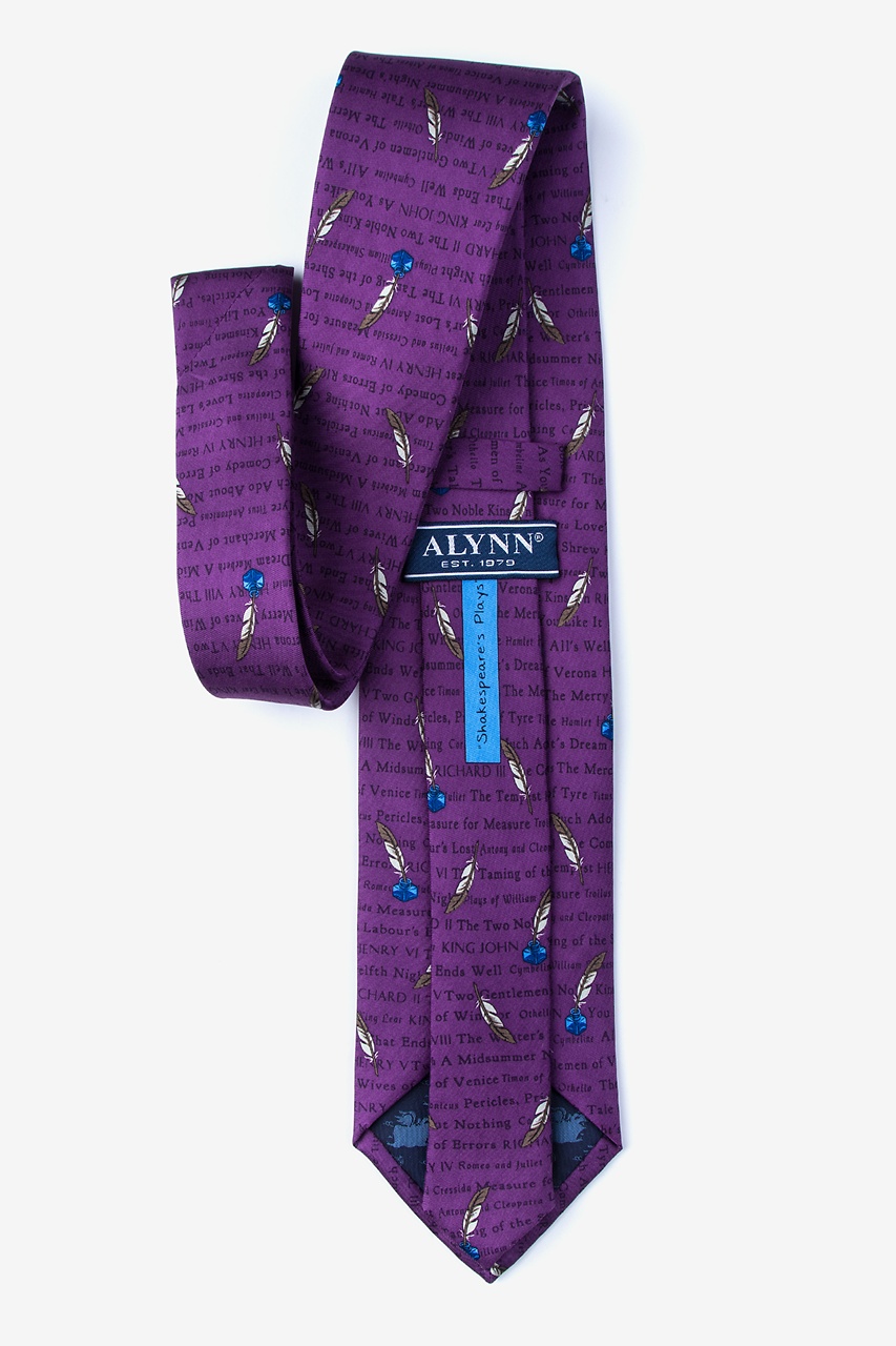 Purple Silk Shakespeare's Plays Tie | Ties.com