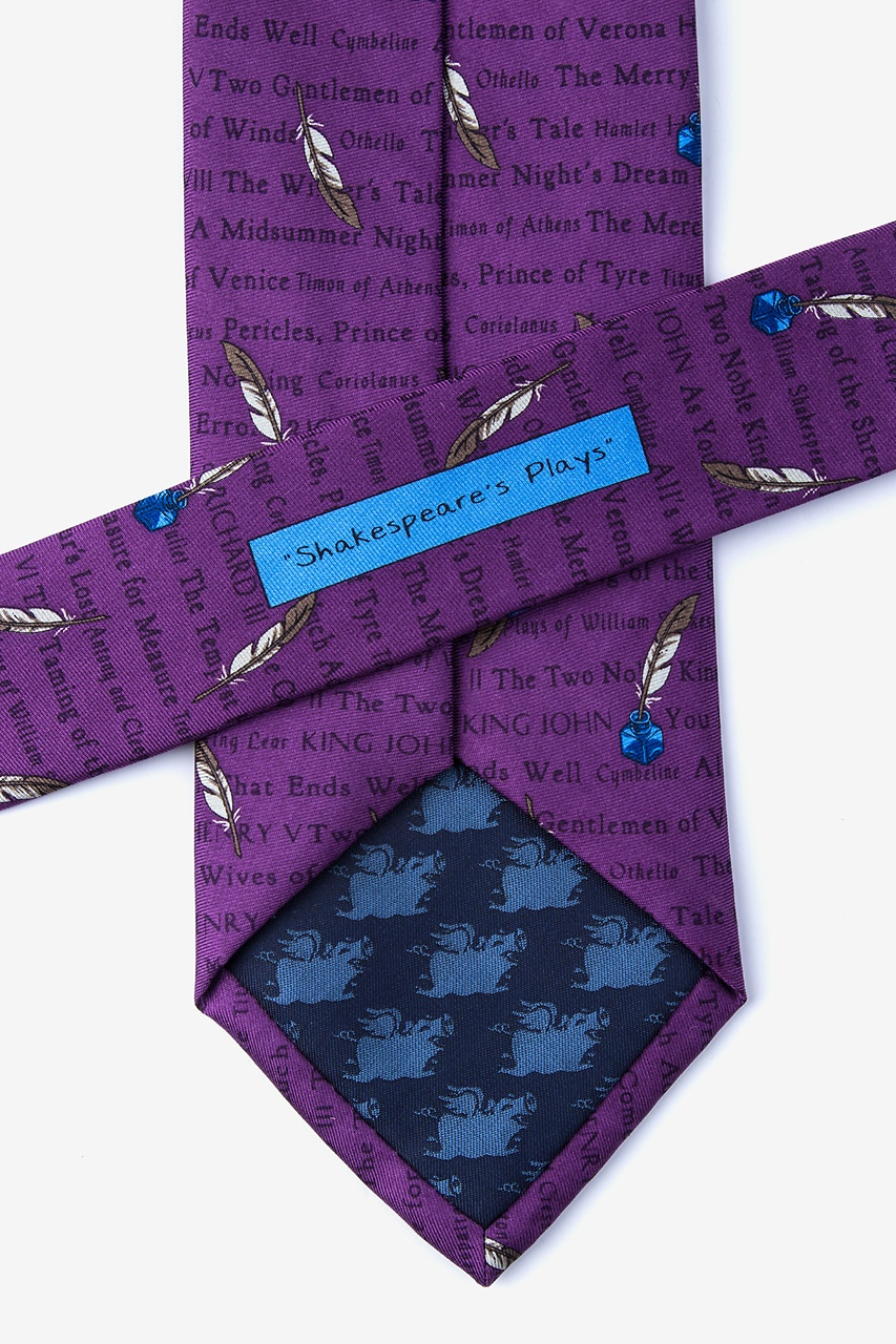 Purple Silk Shakespeare's Plays Tie | Ties.com