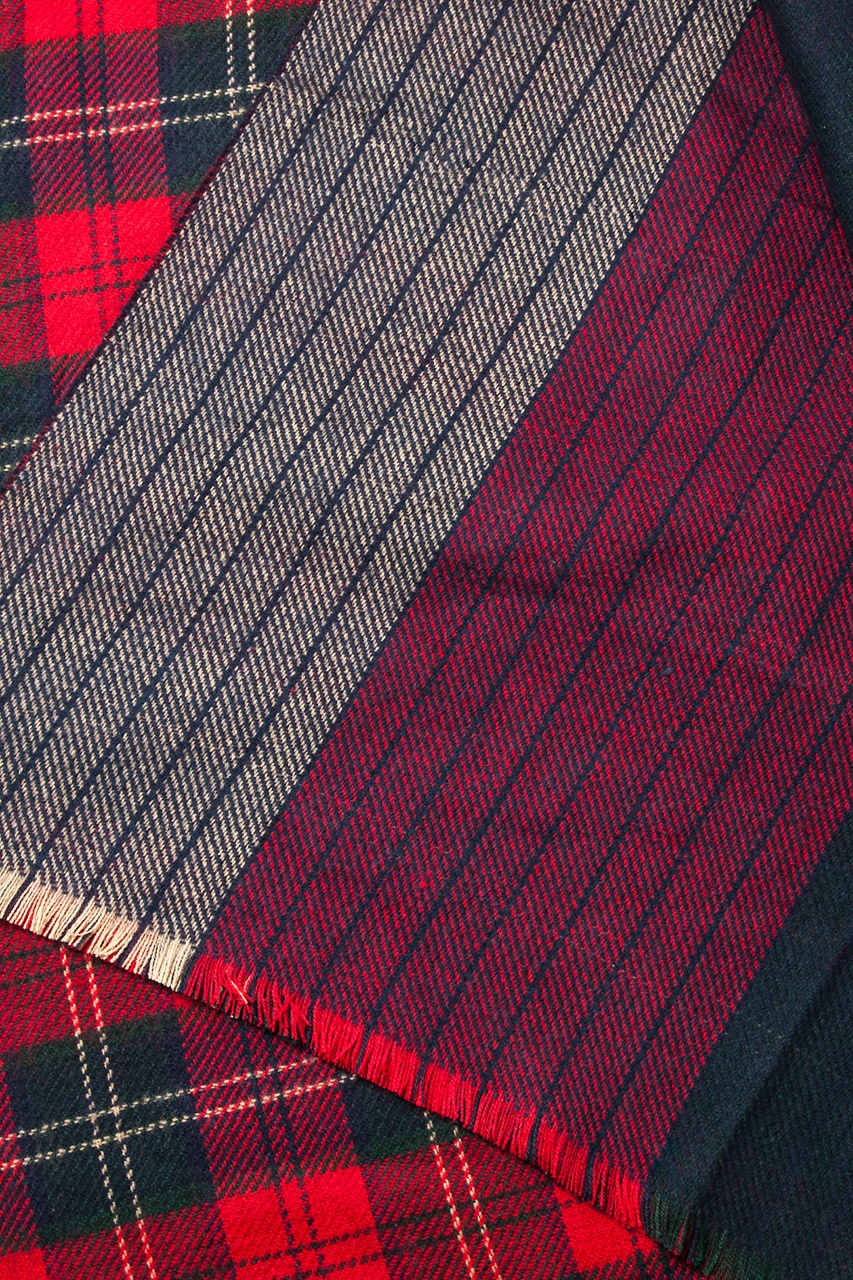 Red Acrylic Newcastle Tartan Blanket Knit Scarf | Ties.com