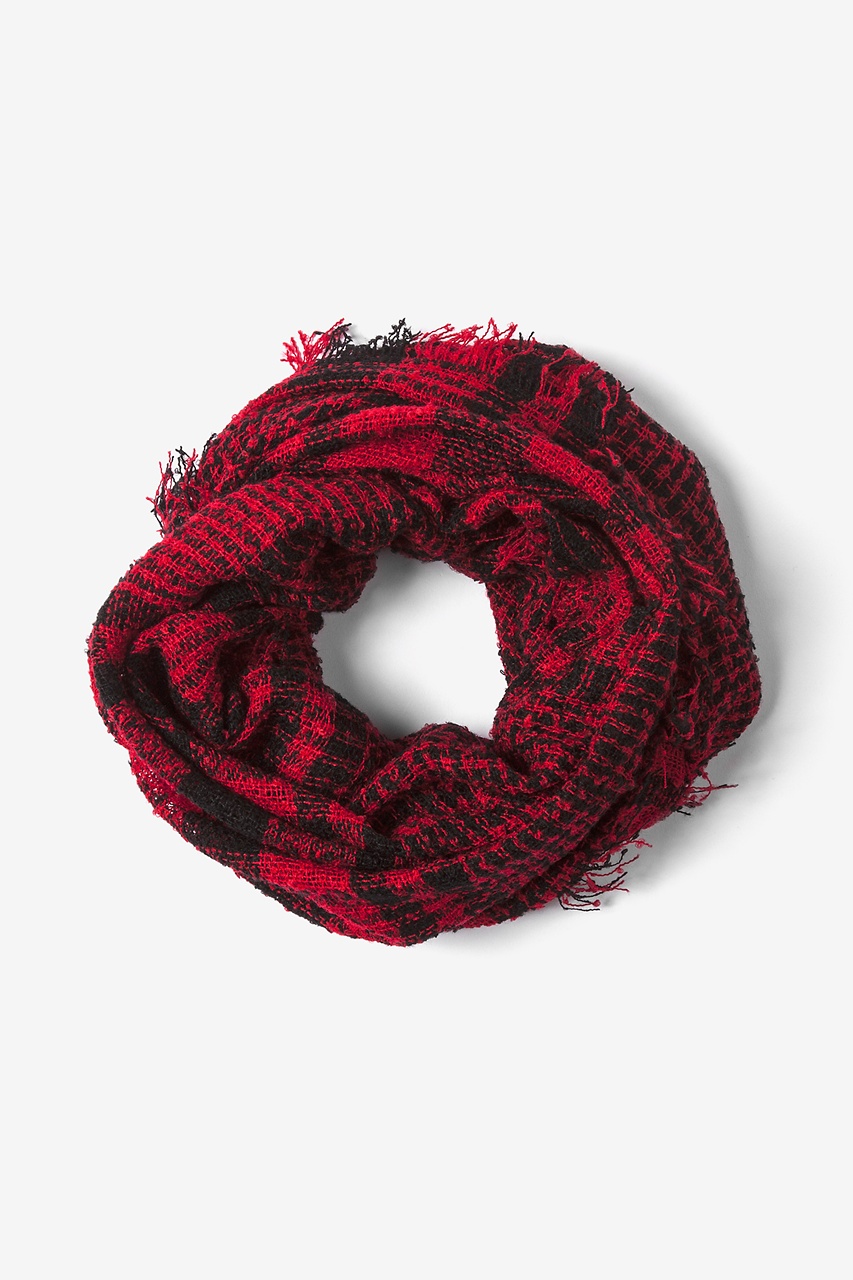 Red Acrylic Charleston Plaid Infinity Scarf | Ties.com