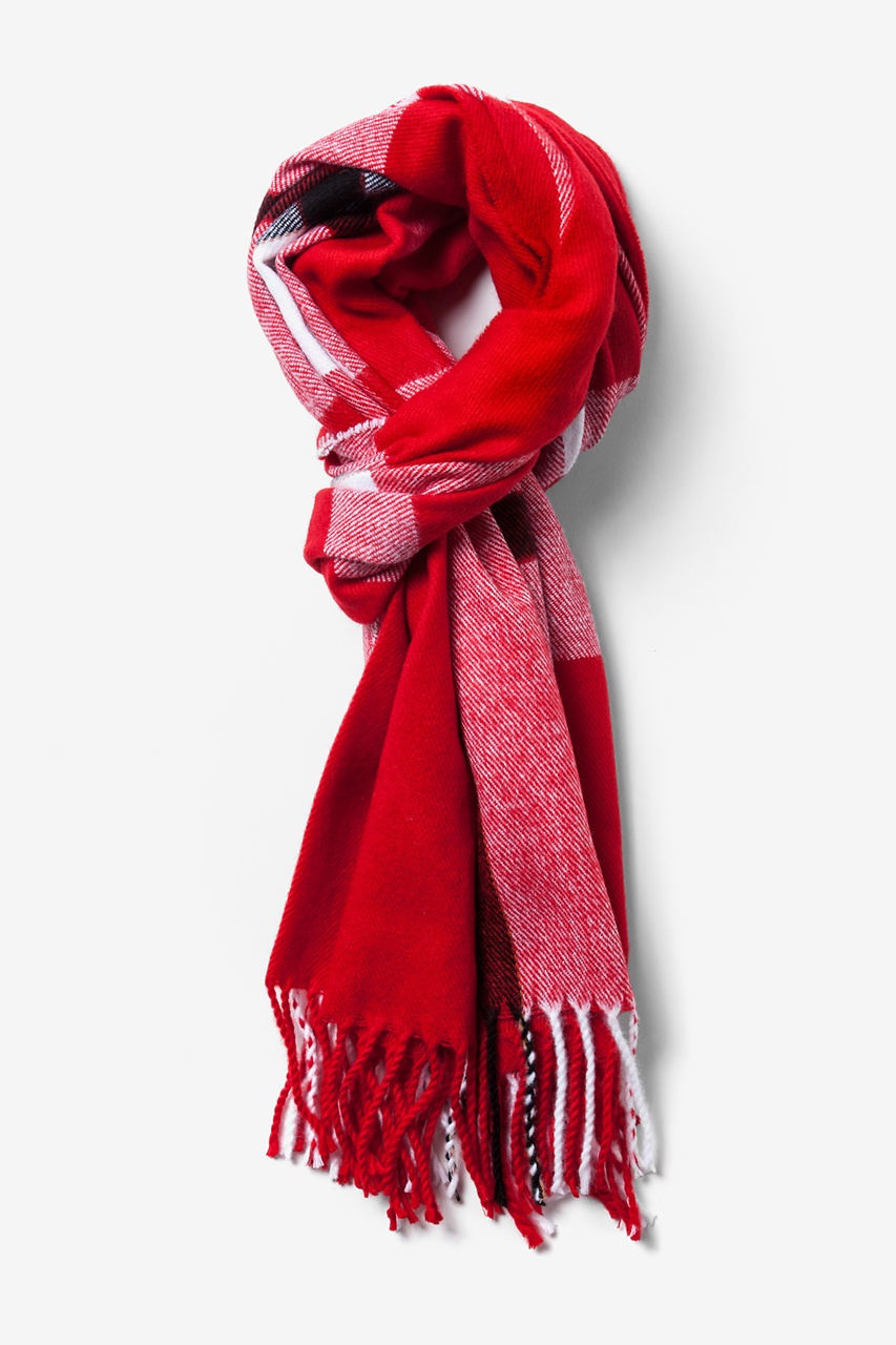 Red York Fringed Scarf | Ties.com