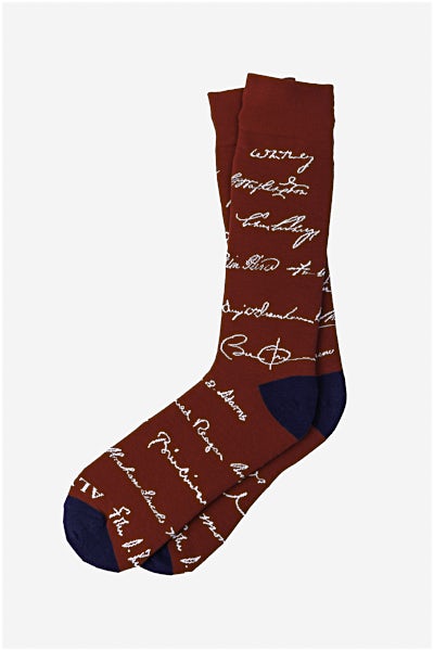 Red Carded Cotton Presidential Signature Sock Medium-Large Sock | Ties.com