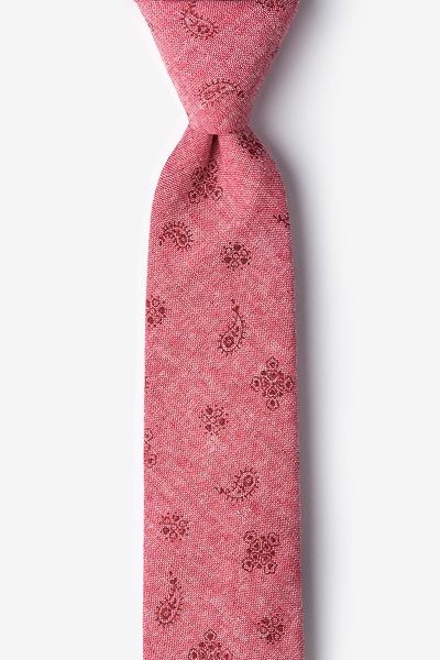Red Cotton Hunter Paisley Skinny Tie | Ties.com