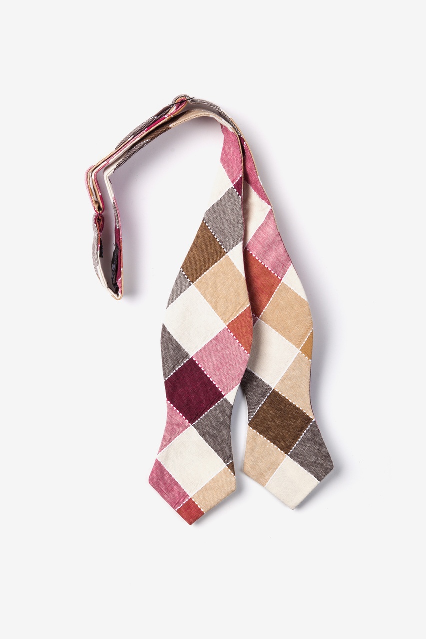 Red Cotton Thatcher Check Diamond Tip Bow Tie | Ties.com