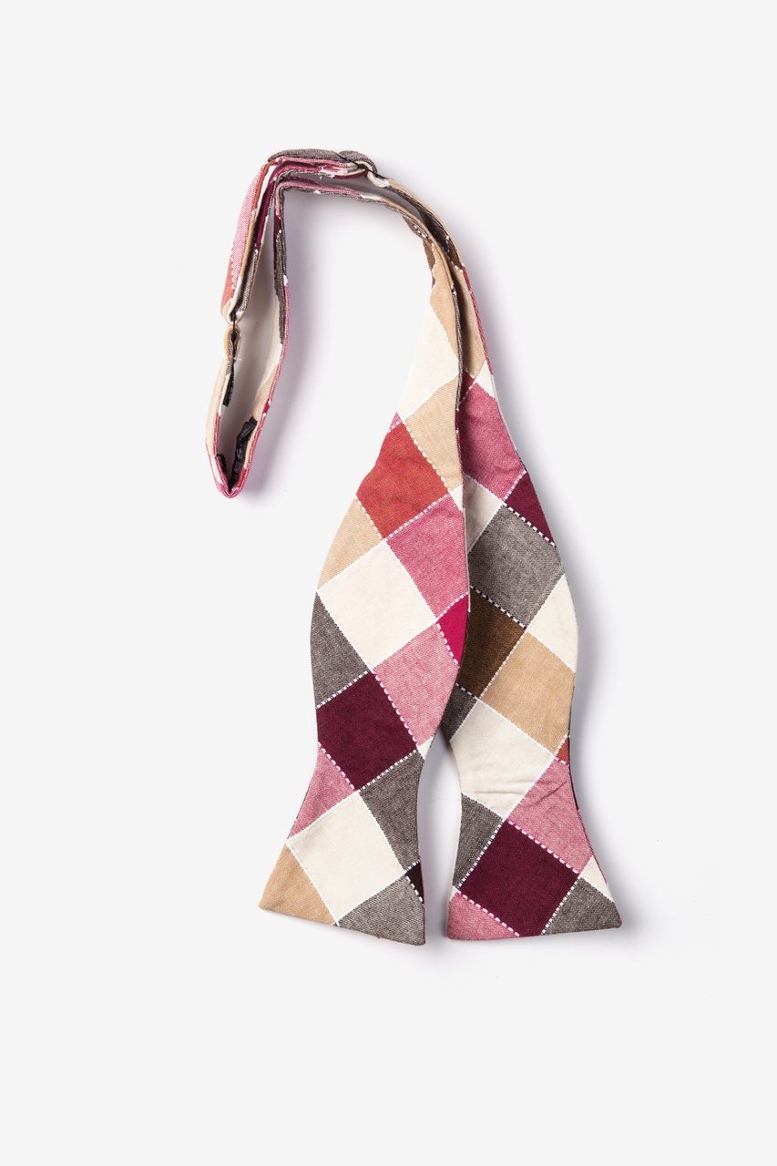 Red Cotton Thatcher Check Self-Tie Bow Tie | Ties.com