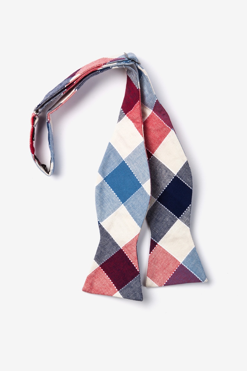 Red Cotton Thatcher Check Self-Tie Bow Tie | Ties.com