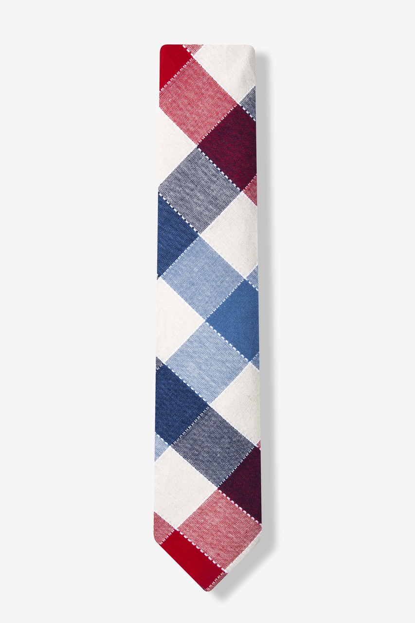 Red Cotton Thatcher Check Skinny Tie | Ties.com