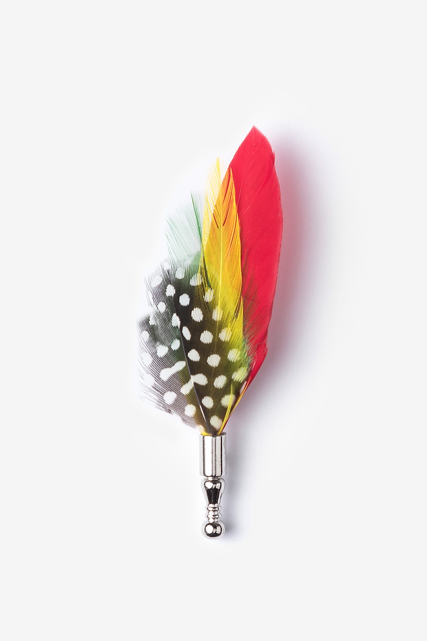 Red Feathers Feather Lapel Pin | Ties.com