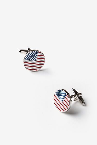 Red Metal American Flag Cufflinks Cufflinks | Ties.com