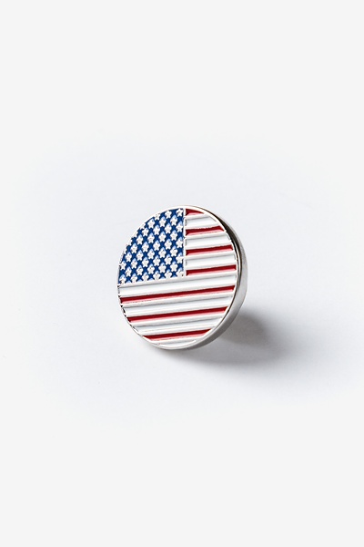Red Metal American Flag Circle Lapel Pin | Ties.com