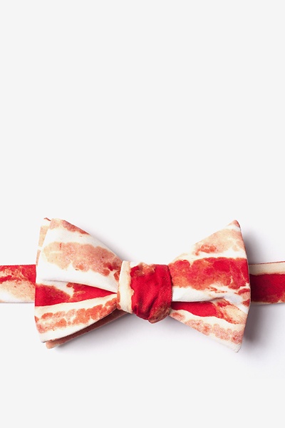 Red Microfiber Bacon Forever Self-Tie Bow Tie | Ties.com