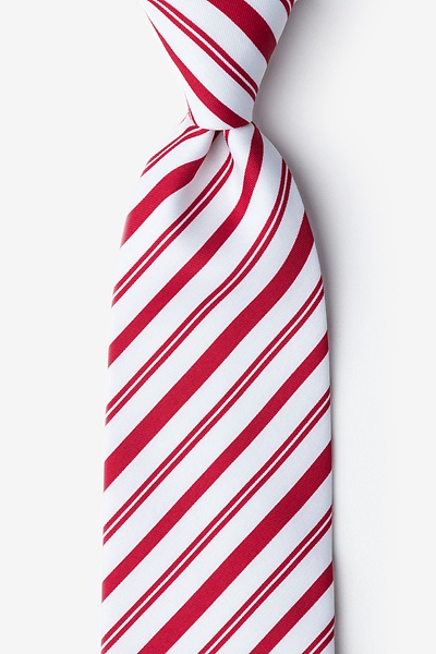 Red Microfiber Candy Cane Tie | Ties.com